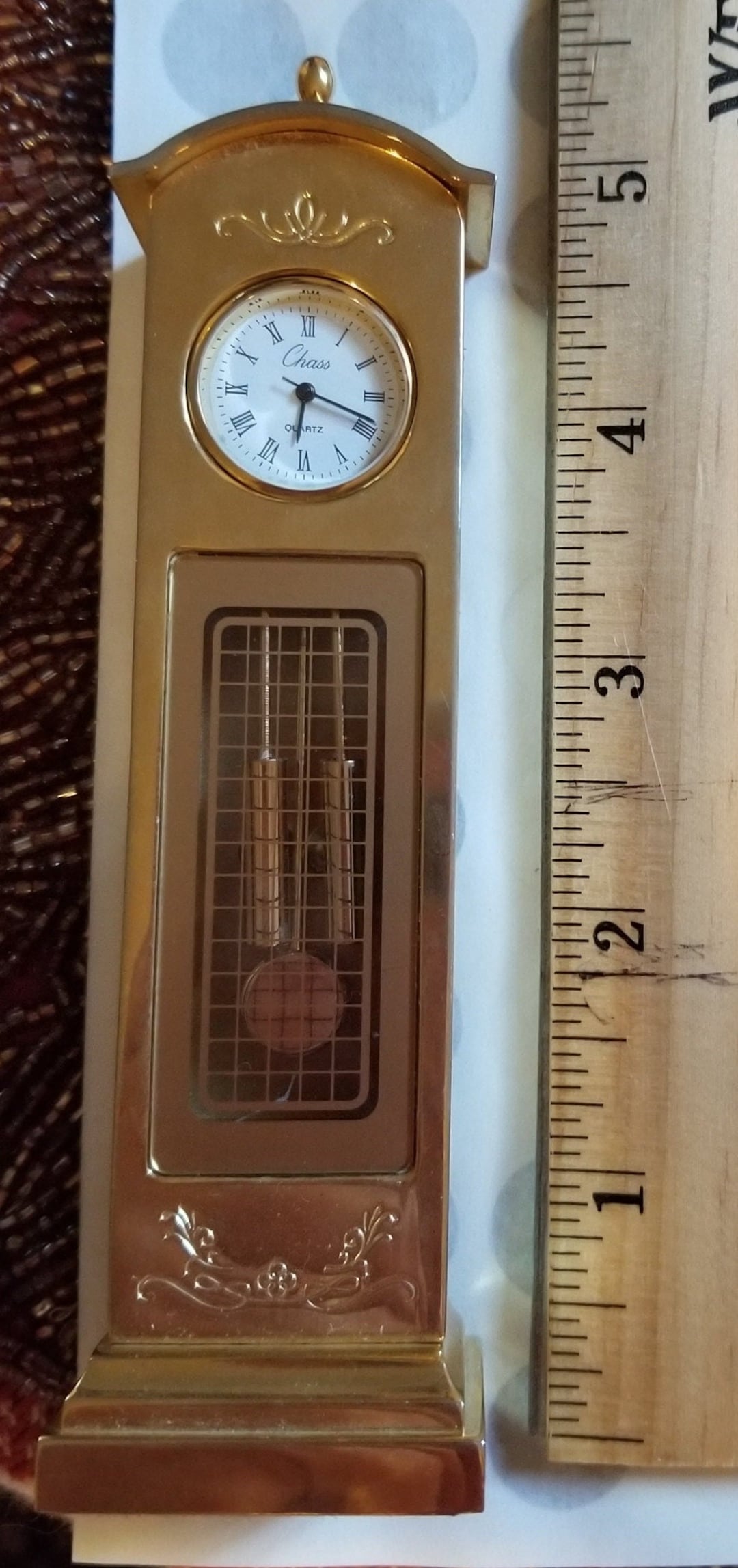 Solid Brass Chass Quartz Desk Clock - Keeps Time, New Battery - Etsy