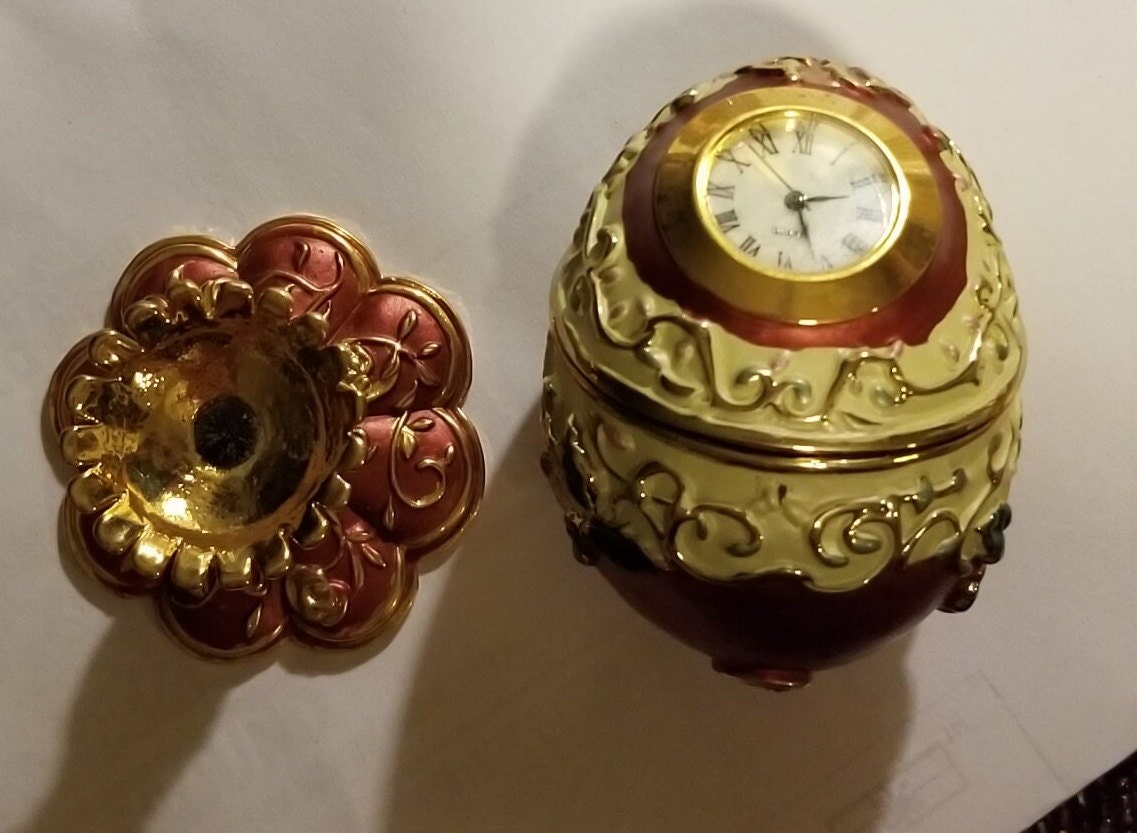 Enamel Solid Brass Quartz Desk Clock - Keeps Time, New Battery - Etsy