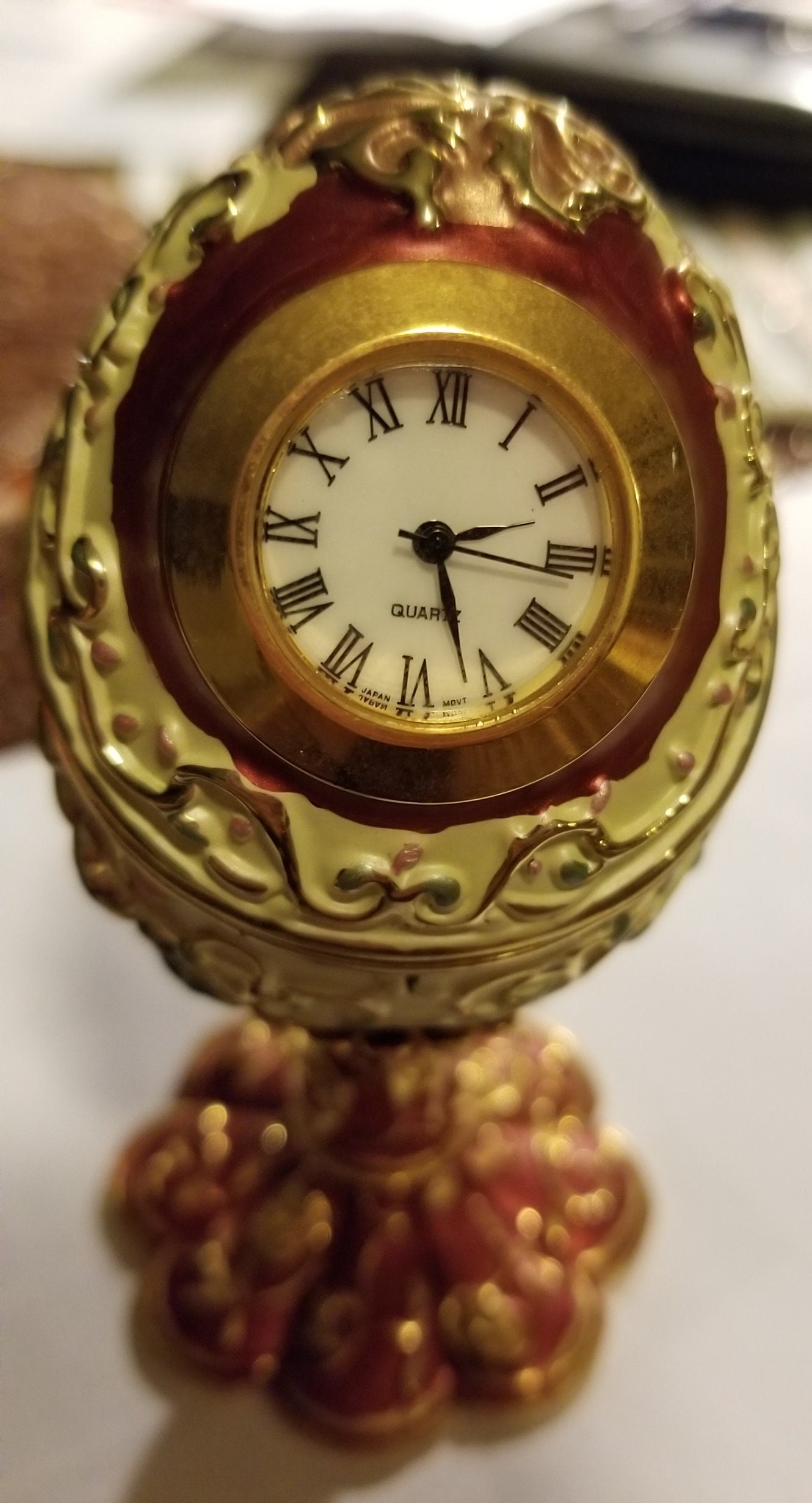 Enamel Solid Brass Quartz Desk Clock - Keeps Time, New Battery - Etsy