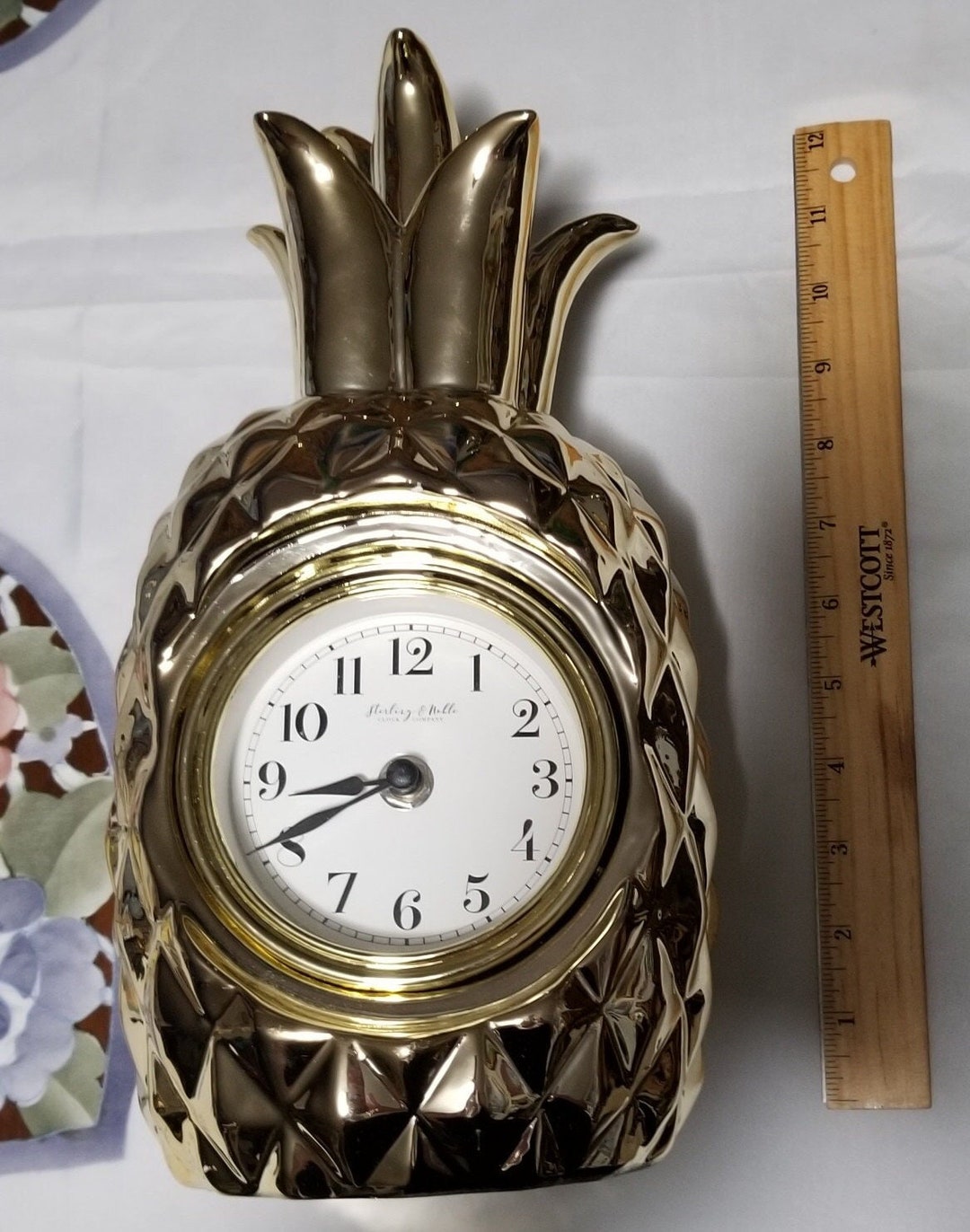 Sterling & Noble Clock Company Pineapple Quartz Plastic Desk Clock ...