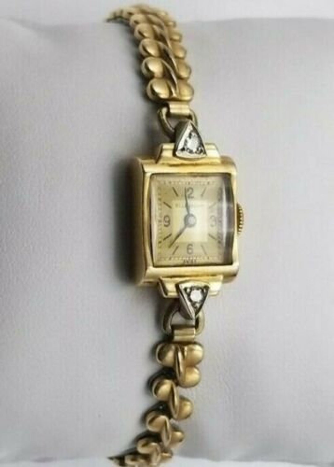 Vintage Rare 14K Y Gold Diamond Ollendorff Swiss Made Mechanical Women ...