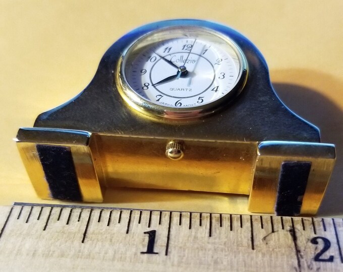 Small Brass "collezio" Desk Top Novelty Clock- Runs, Keeps Time, New ...