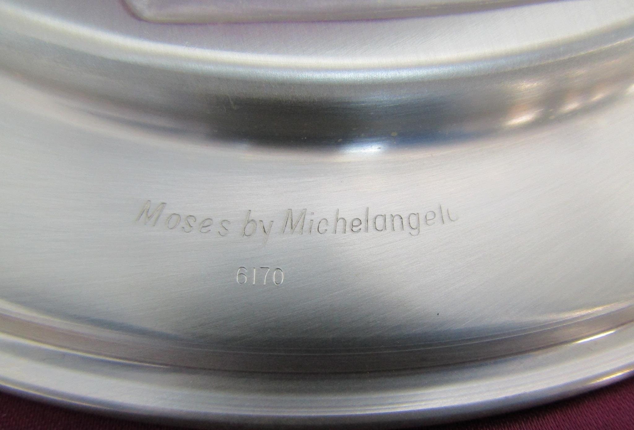 The Danbury Mint Moses by Michelangelo Sterling Silver Plate With ...