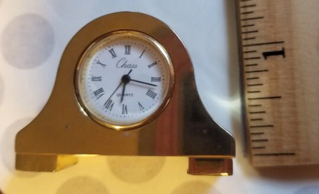 Solid Brass Chass Small Desk Clock - Keeps Time New Battery - Etsy