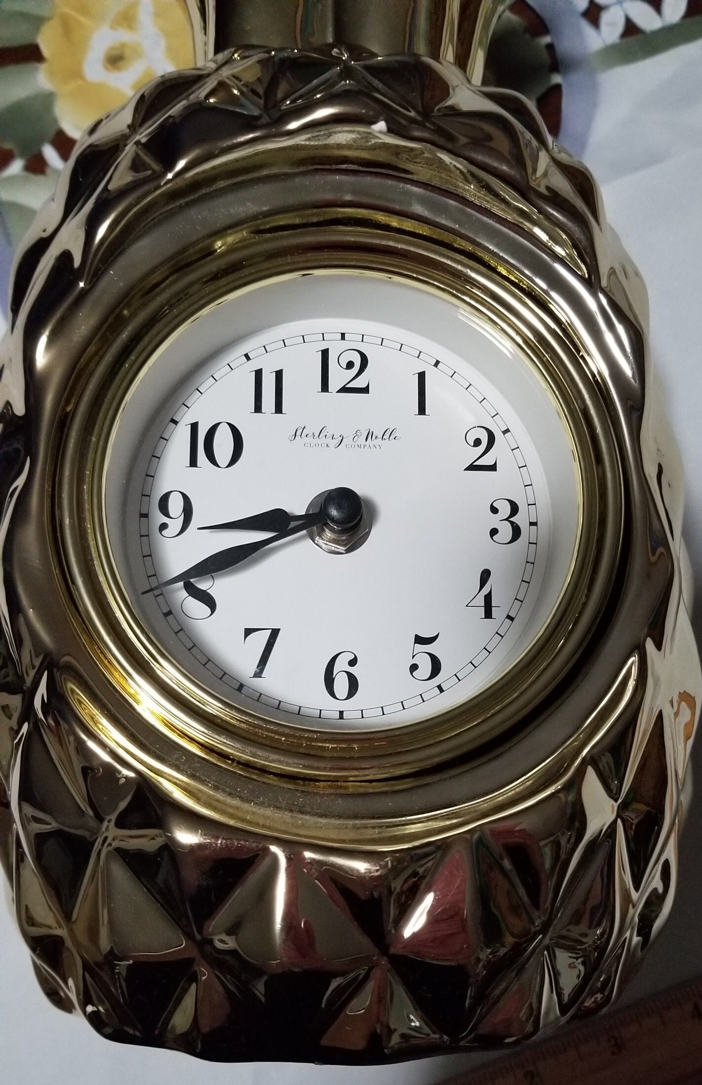 Sterling & Noble Clock Company Pineapple Quartz Plastic Desk Clock ...