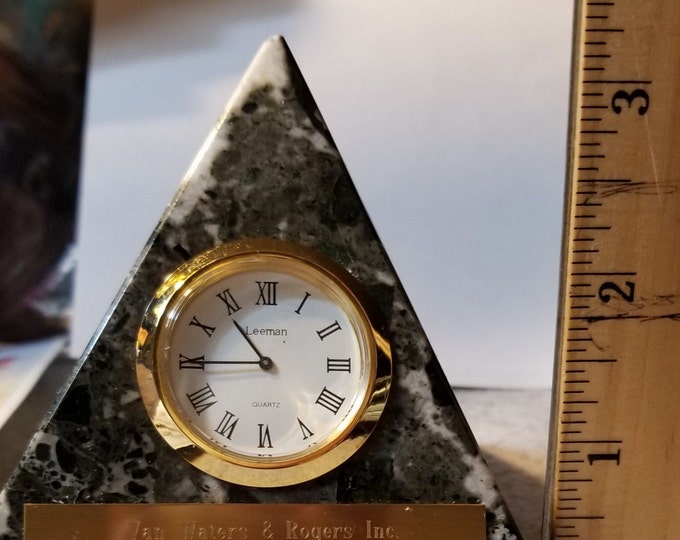 Leeman Marble Pyramid Shaped Quartz Desk Clock - Etsy