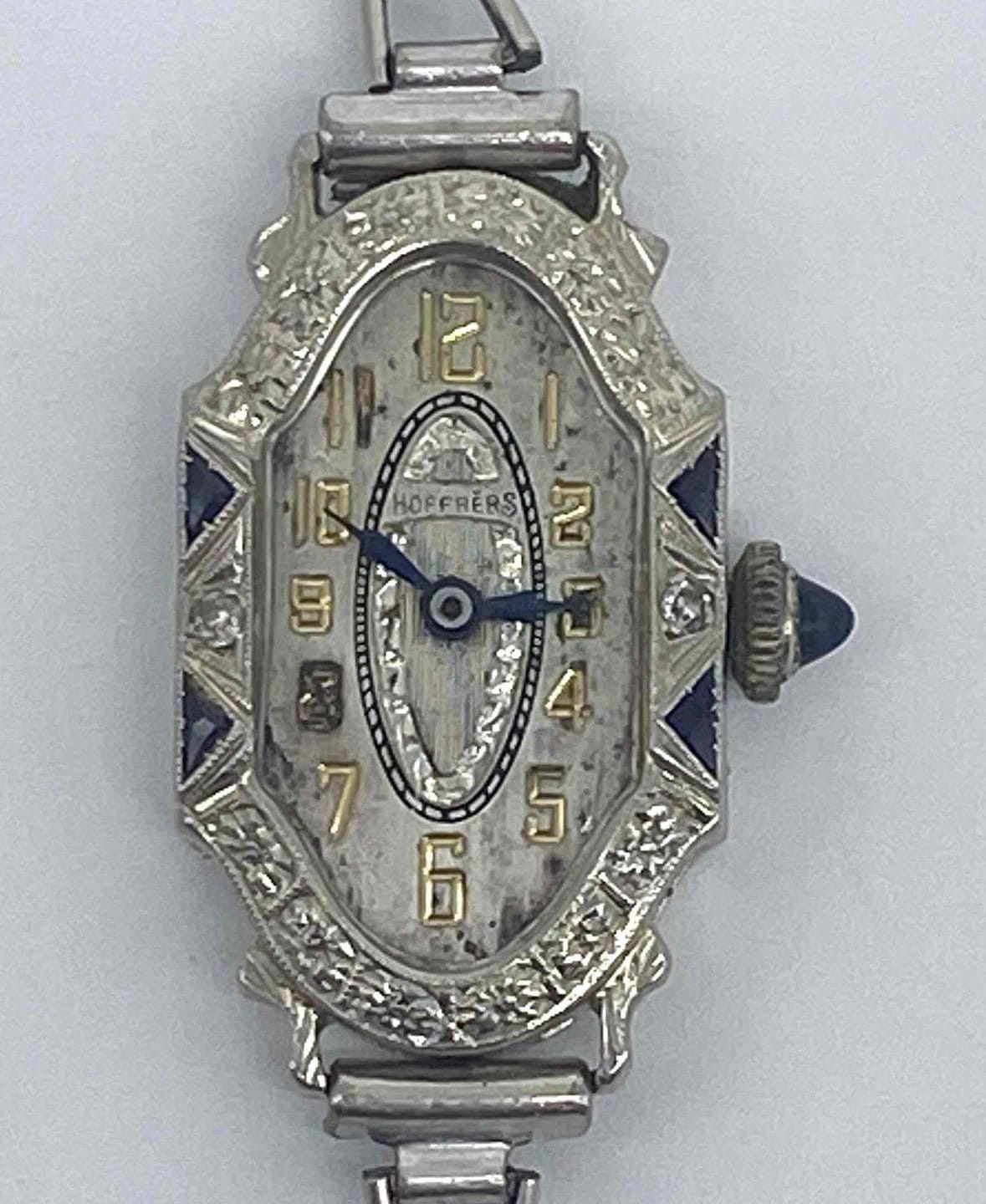18K Gold Vintage Art Deco Hoffrers Swiss Watch 15 Jewels Sapphire ...