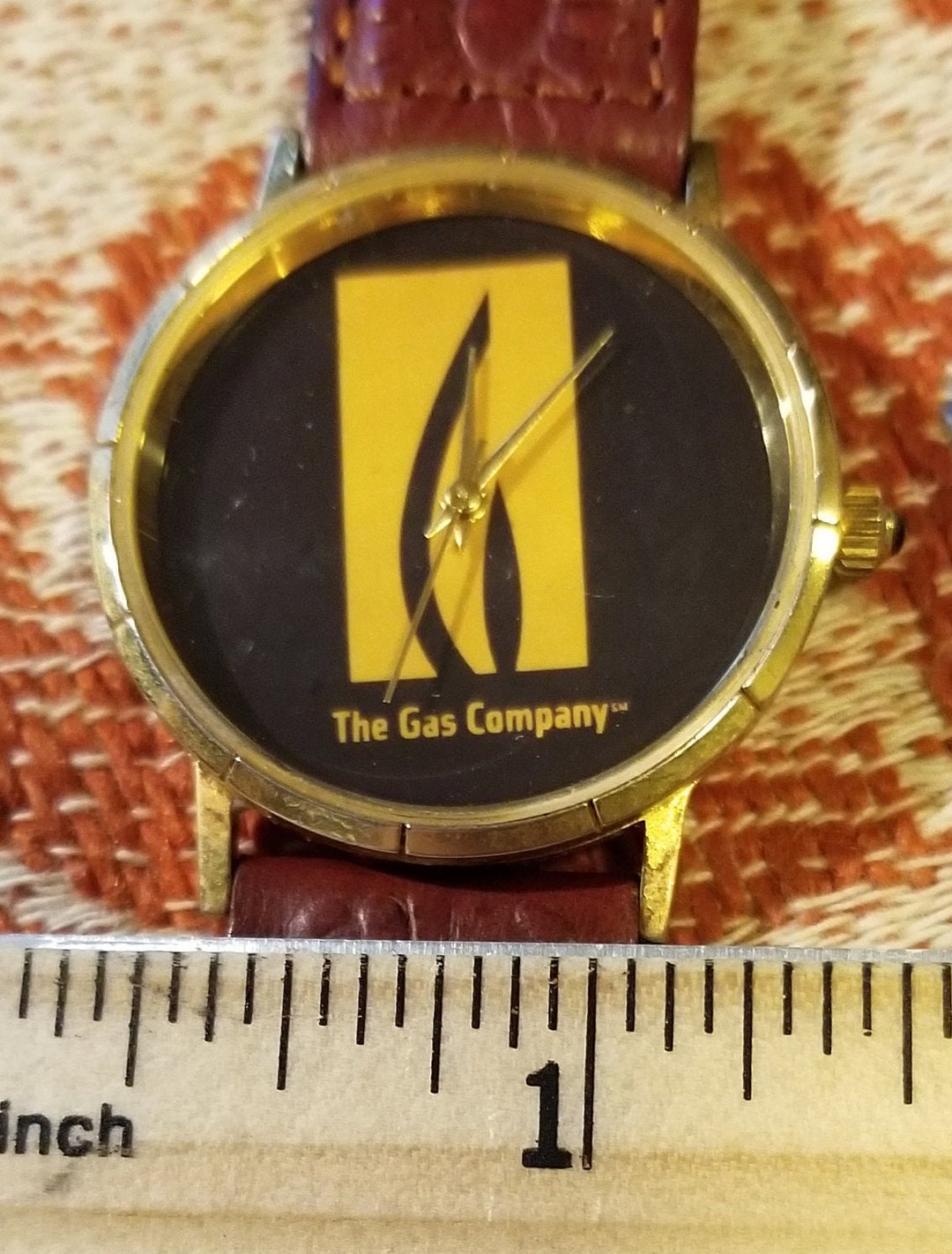 18K Gold Plated the Gas Company Quartz Wrist Watch - Runs, New Battery ...