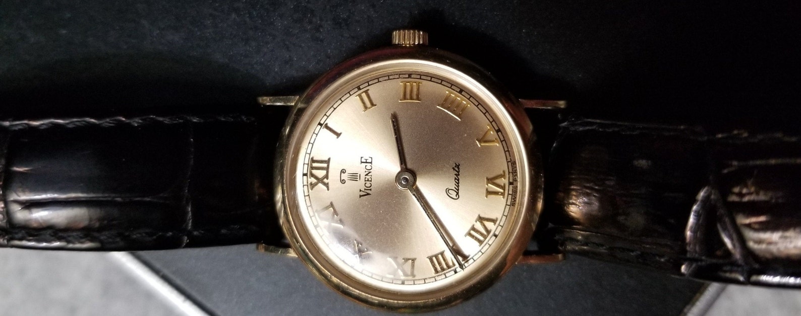 14K Gold Milor Vicence Quartz Women's Wristwatch Italy Swiss Parts ...