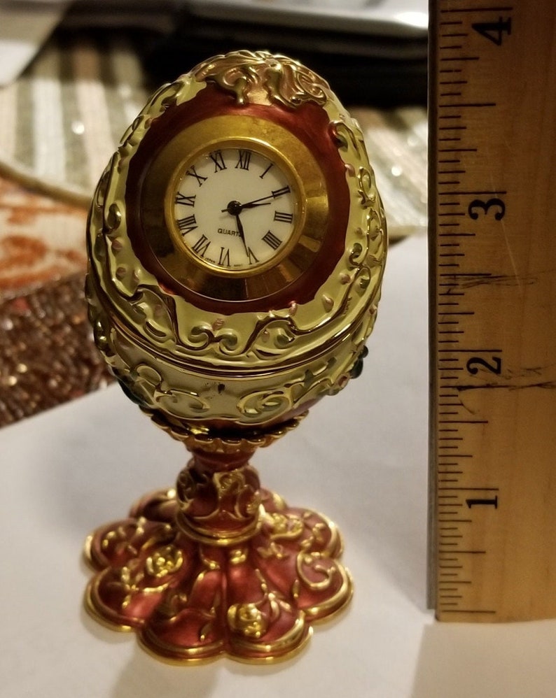 Enamel Solid Brass Quartz Desk Clock - Keeps Time, New Battery - Etsy