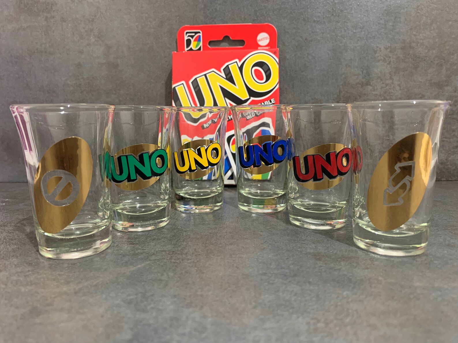 UNO Shot Glasses Inspired // Gold or Original Red // Uno Card | Etsy
