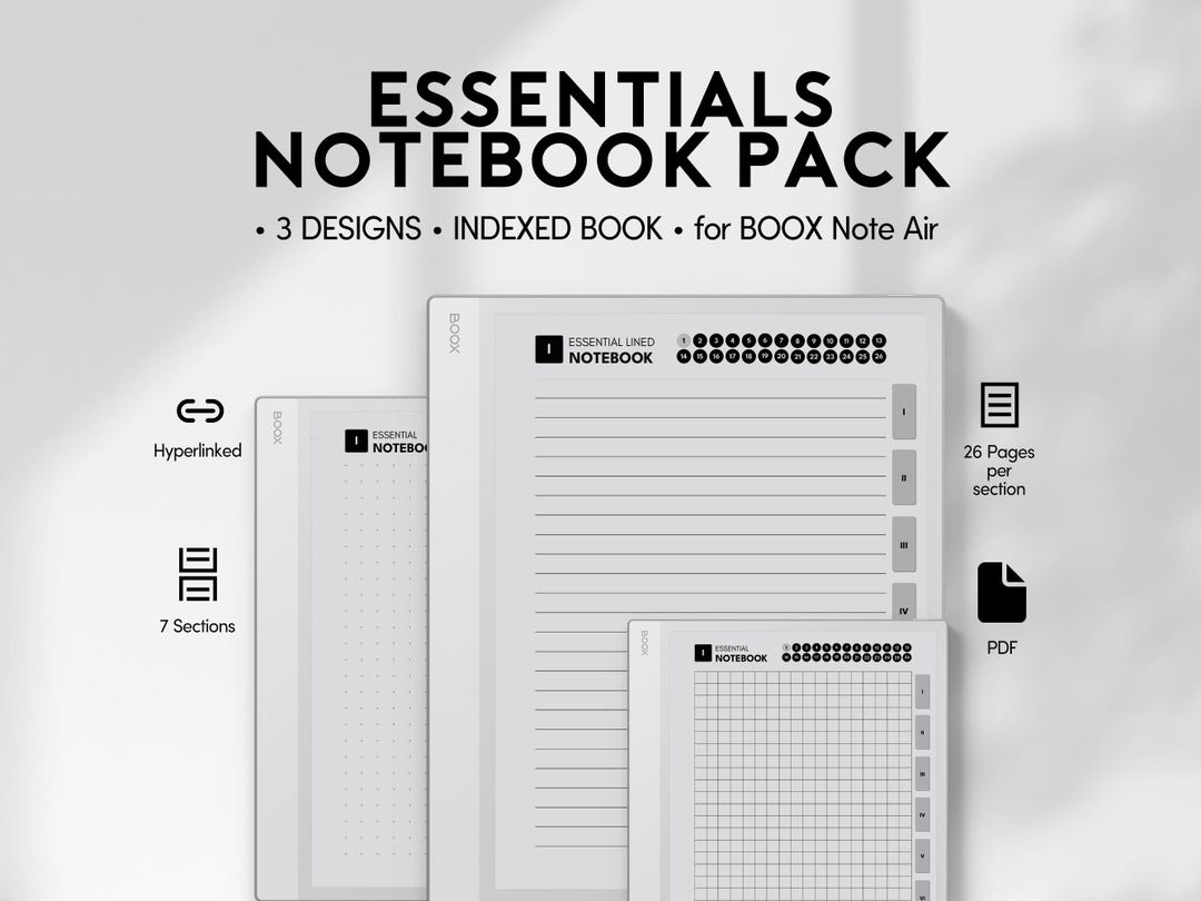 Notebook Pack for BOOX Note Air | Digital Notebook Bundle | Graph ...