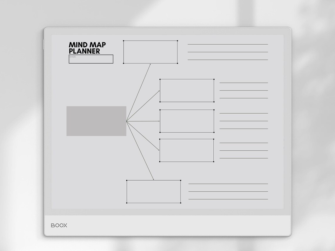 Mind Map Planner Template | Fits Onyx BOOX Note Air Tablets | Visual ...