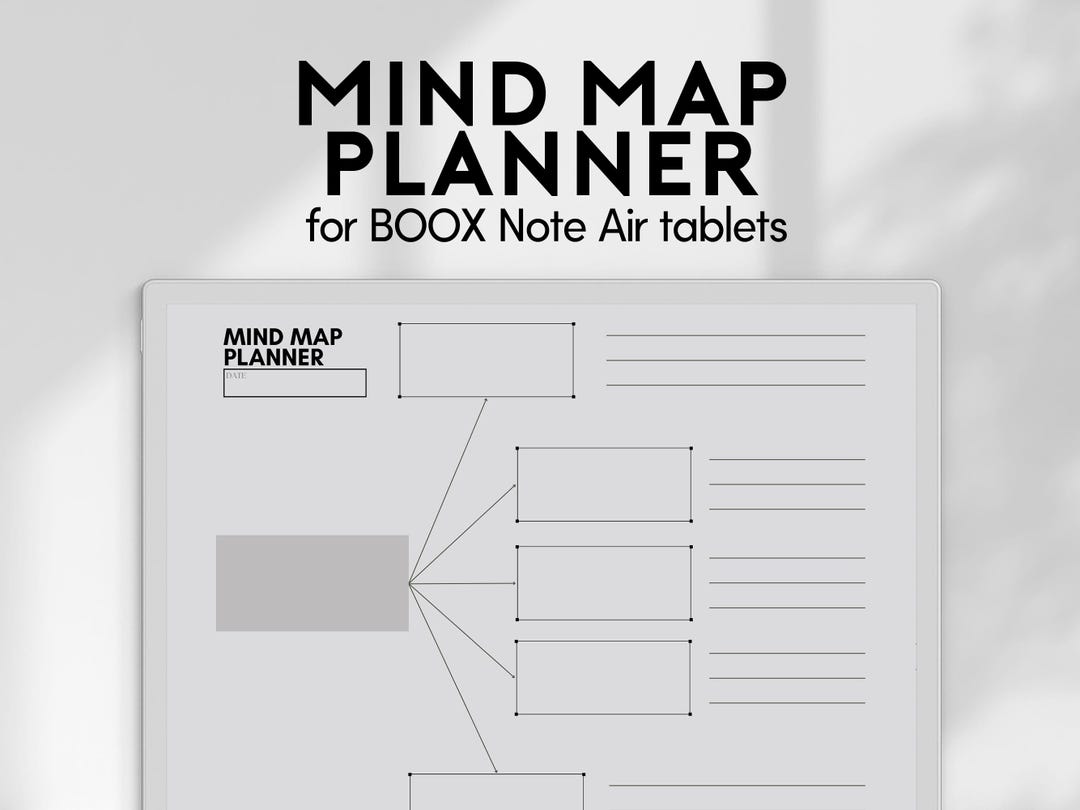 Mind Map Planner Template | Fits Onyx BOOX Note Air Tablets | Visual ...