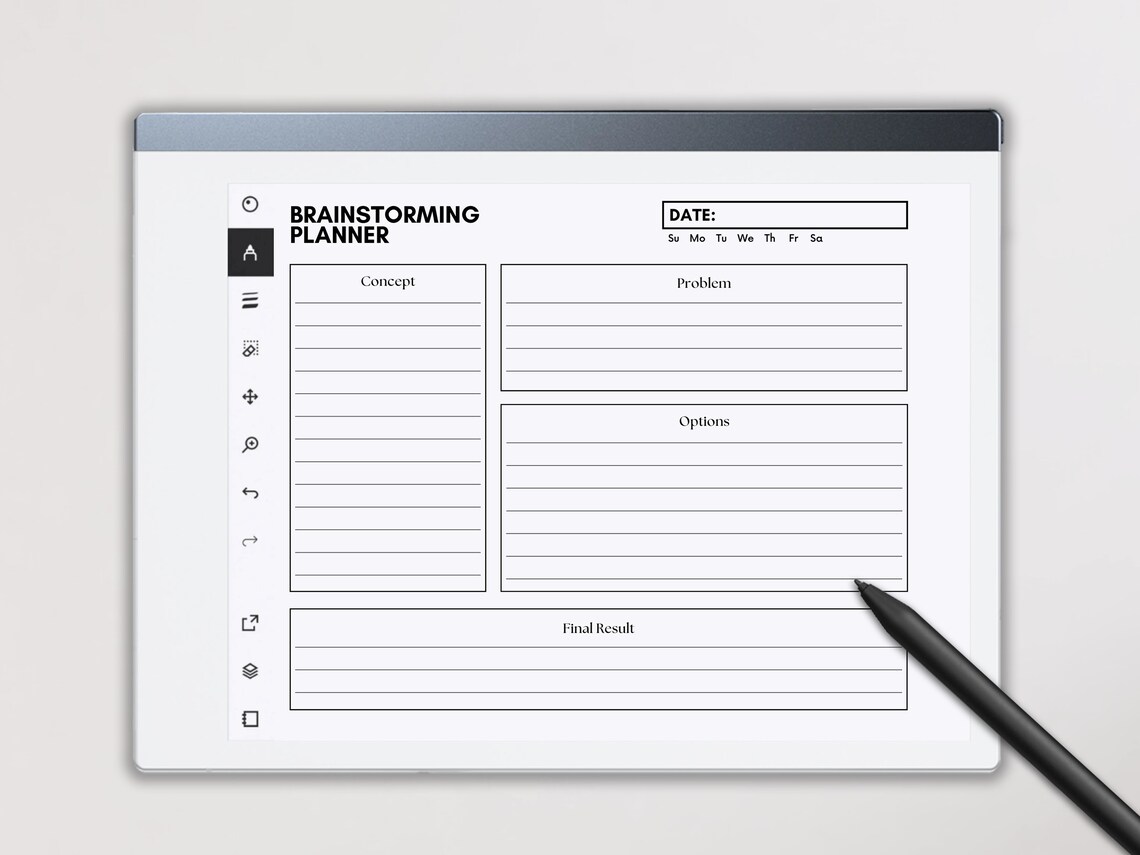 Brainstorming Planner Template Fits Remarkable 1&2 | Brainstorming Journal Template | Organized ...