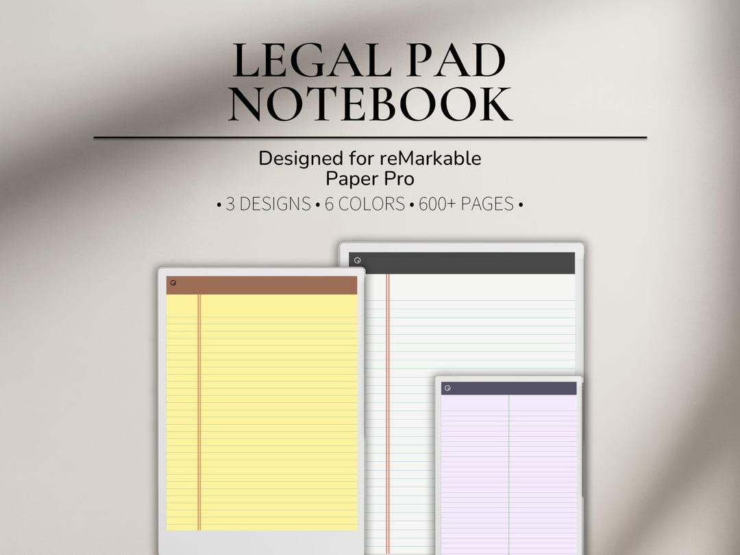 Legal Pad Notebook for Remarkable Paper Pro | Yellow Legal Paper ...