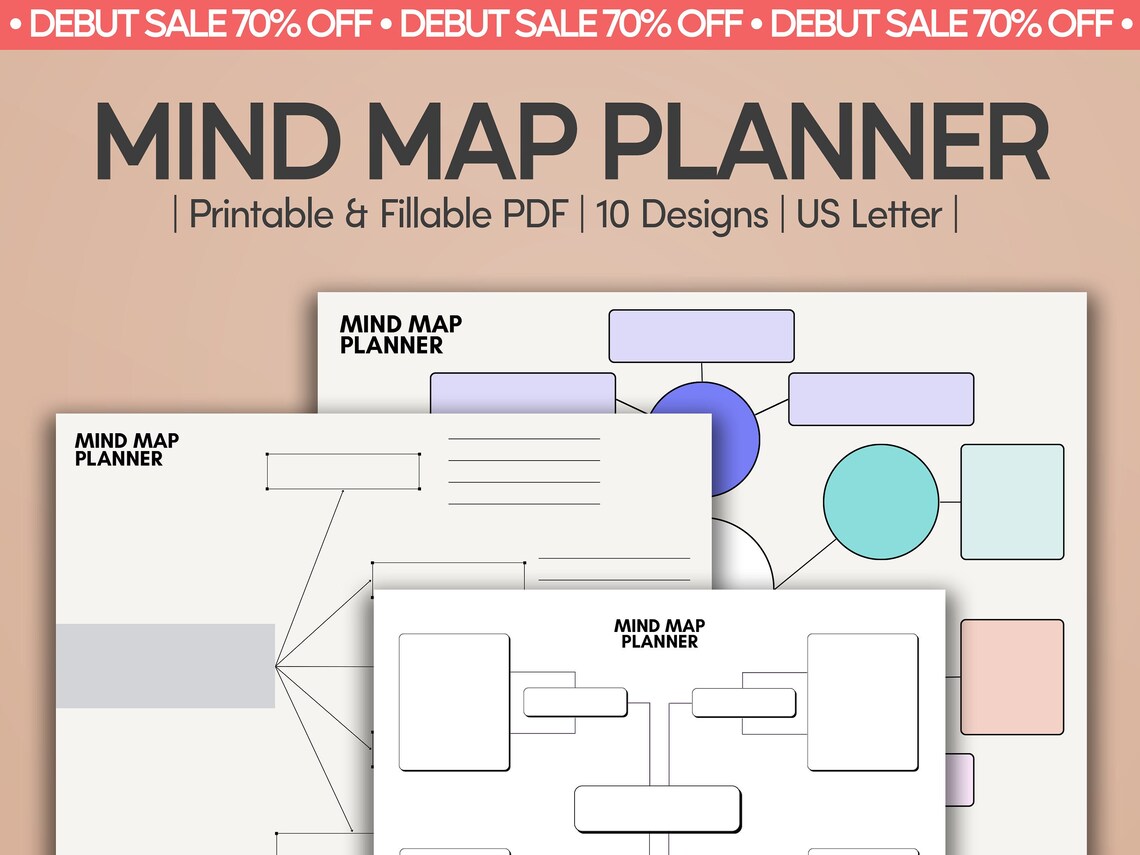 Mind Map Printable and Fillable PDF Mind Map Planner - Etsy
