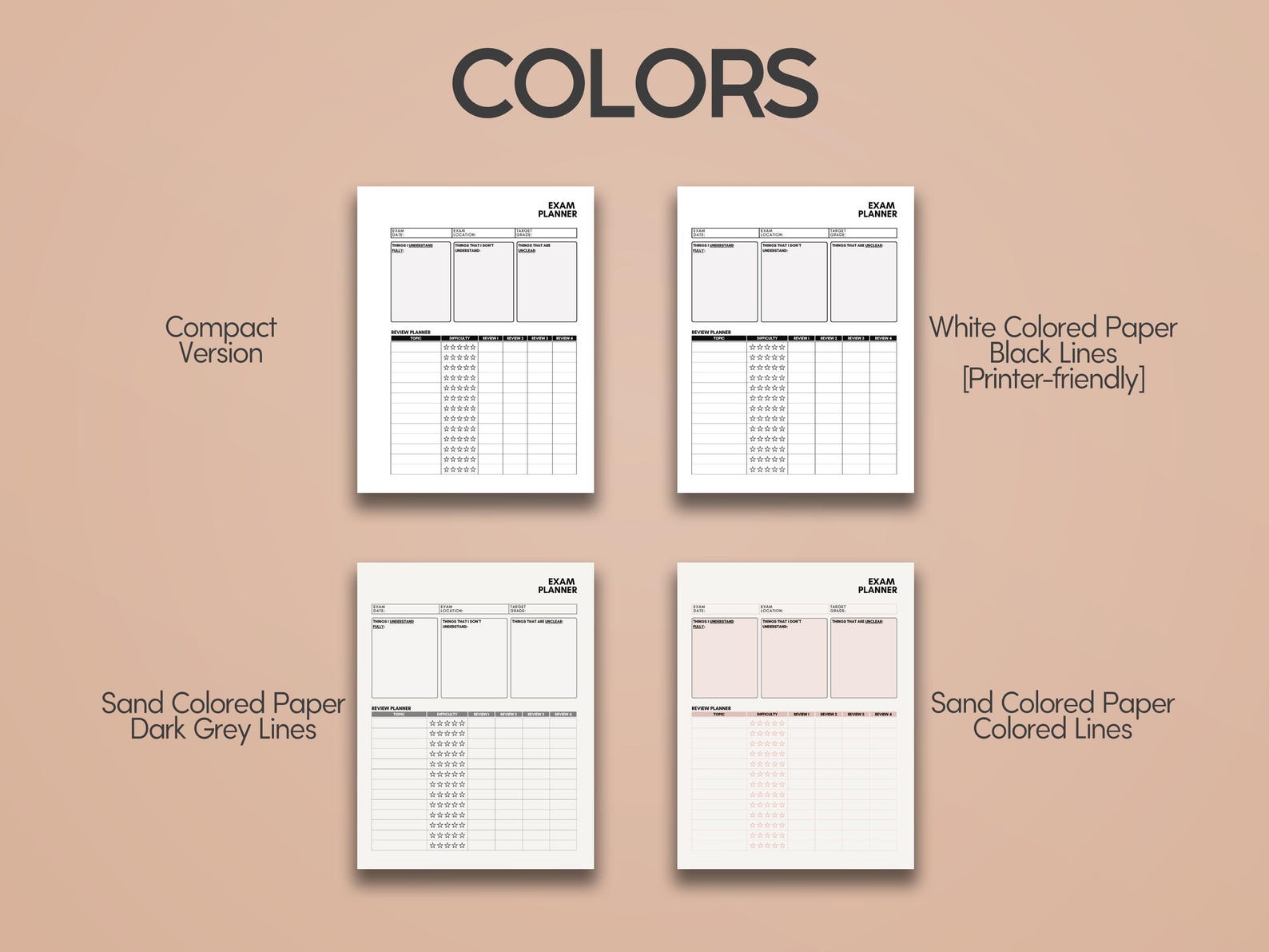 Exam Prep Bundle | Student Study Tracker | Exam Planner Study Kit ...