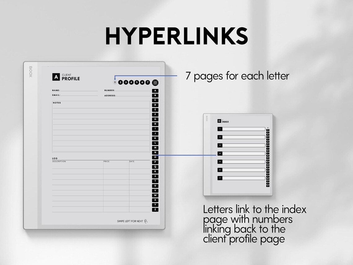 Client Profile Book for BOOX Note Air | Digital Client Intake & Follow ...
