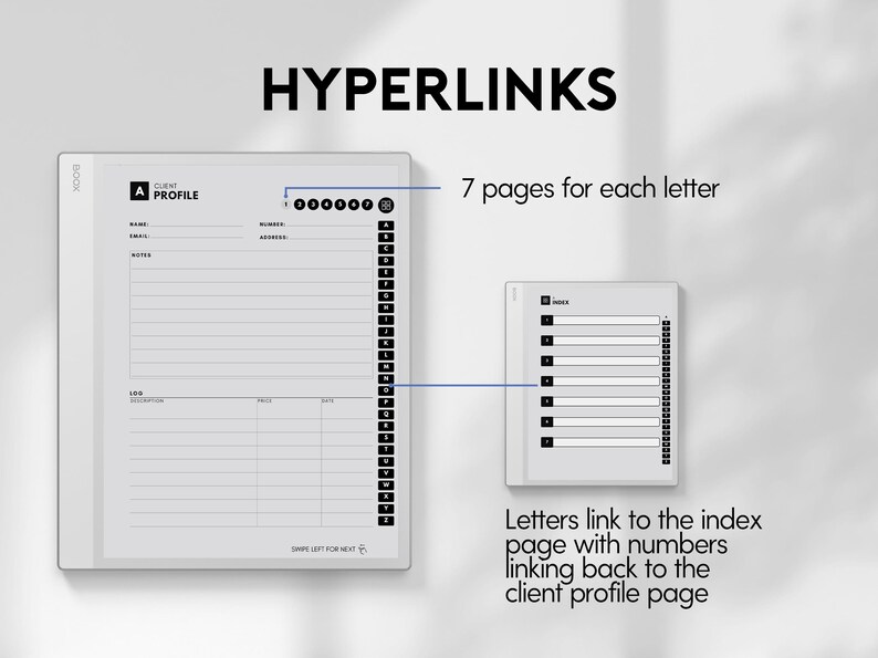 Client Profile Book for BOOX Note Air | Digital Client Intake & Follow ...
