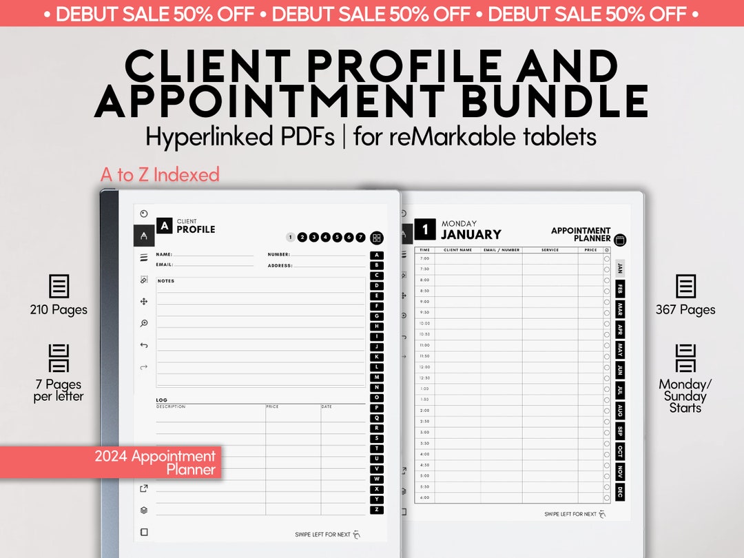 Client Profile and Appointment Planner Bundle Remarkable Templates ...