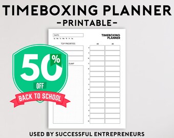 Daily Timeboxing Planner - Etsy