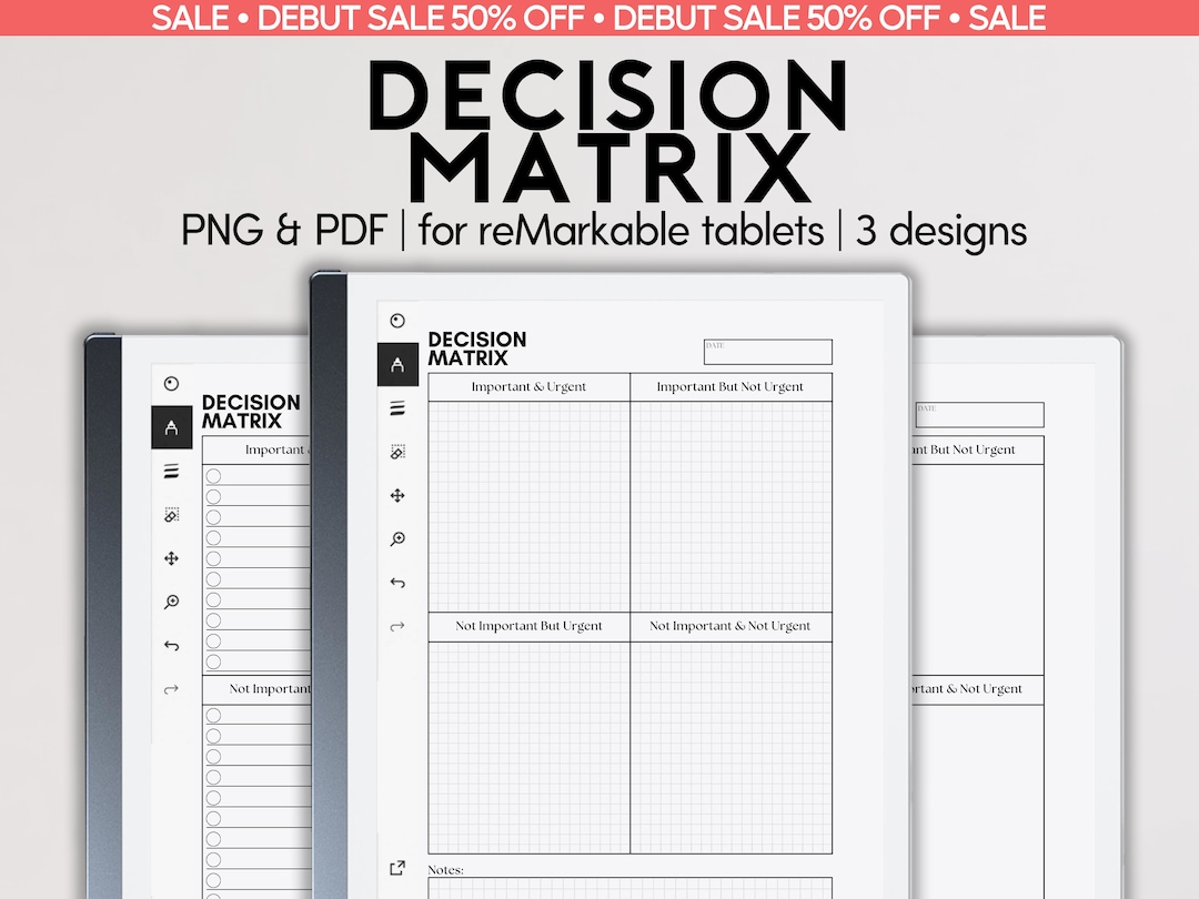 Decision Matrix | Fits Remarkable 2 | Eisenhower Matrix | Priority ...