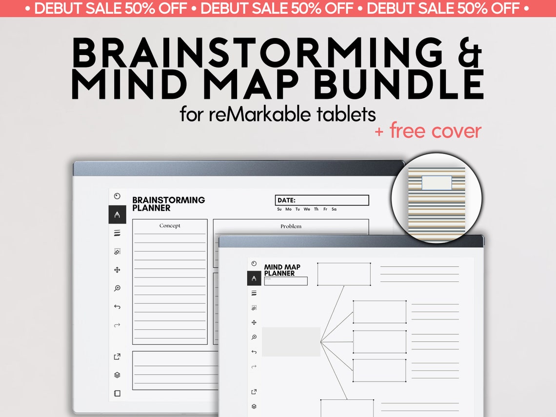 Brainstorming and Mind Map Bundle Templates | for Remarkable 2 | Visual ...