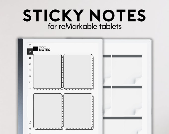 Sticky Notes Template Fits Remarkable 1&2 Post It Quick Notes Template ...
