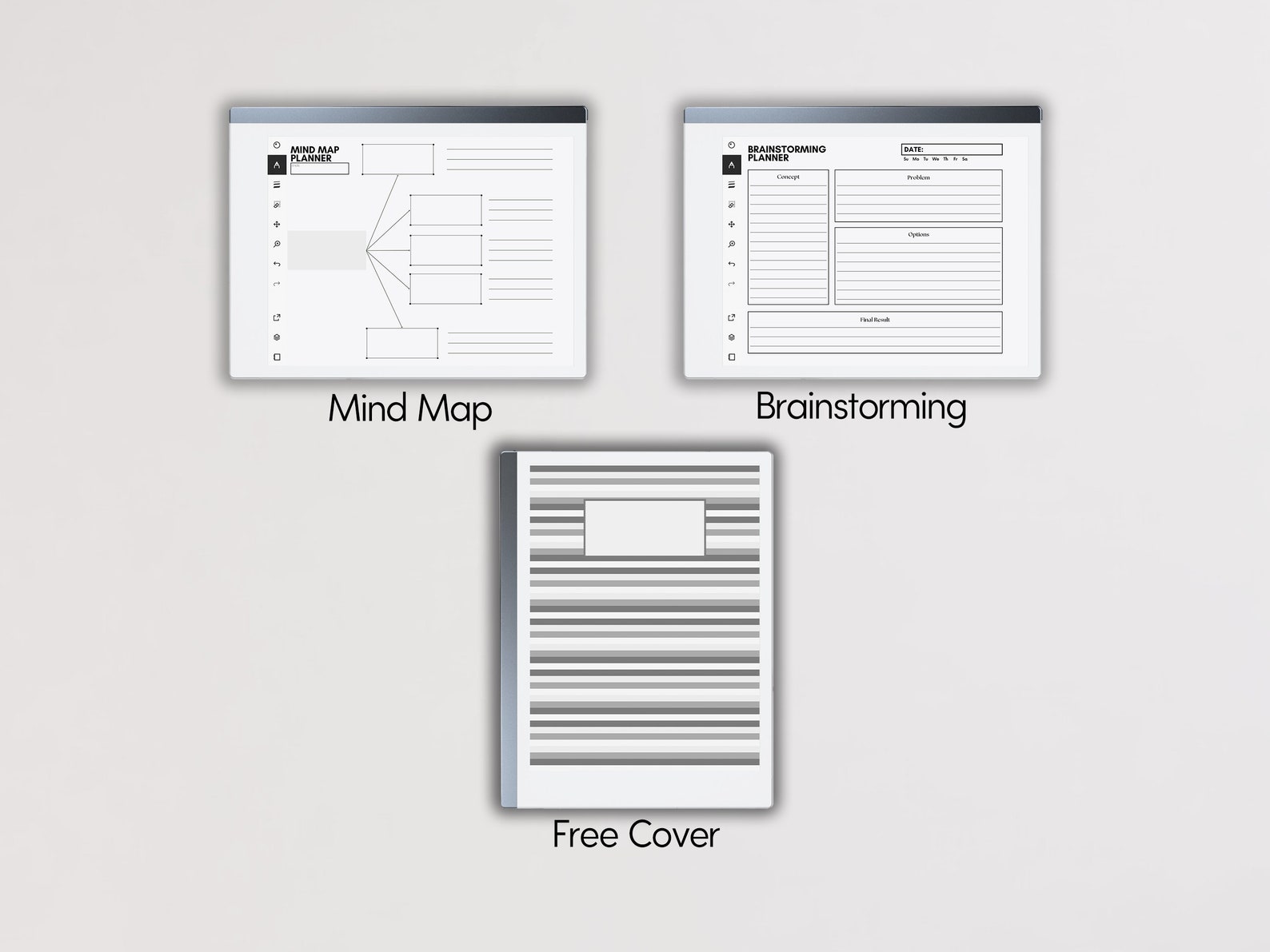 Brainstorming and Mind Map Bundle Templates | for Remarkable 2 | Visual Brainstorm Map ...
