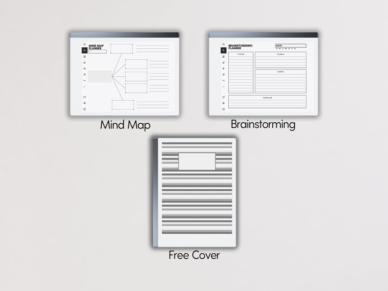 Brainstorming and Mind Map Bundle Templates | for Remarkable 2 | Visual ...
