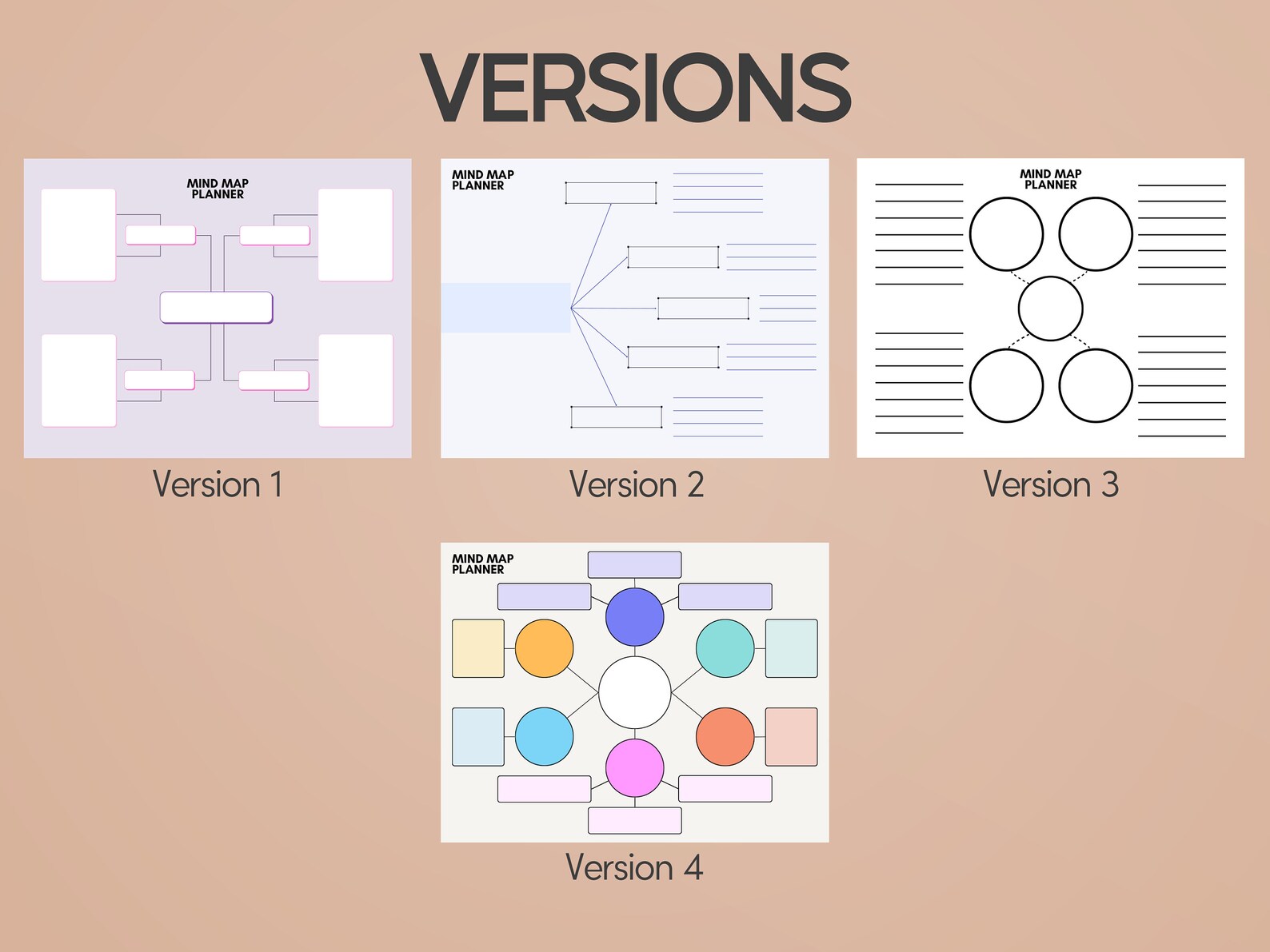 Mind Map Printable and Fillable PDF | Mind Map Planner Template ...