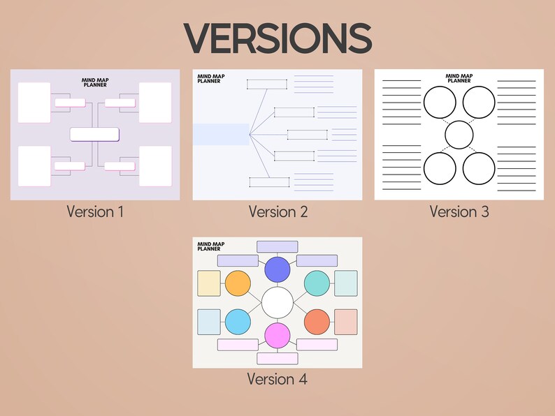 Mind Map Printable and Fillable PDF | Mind Map Planner Template ...