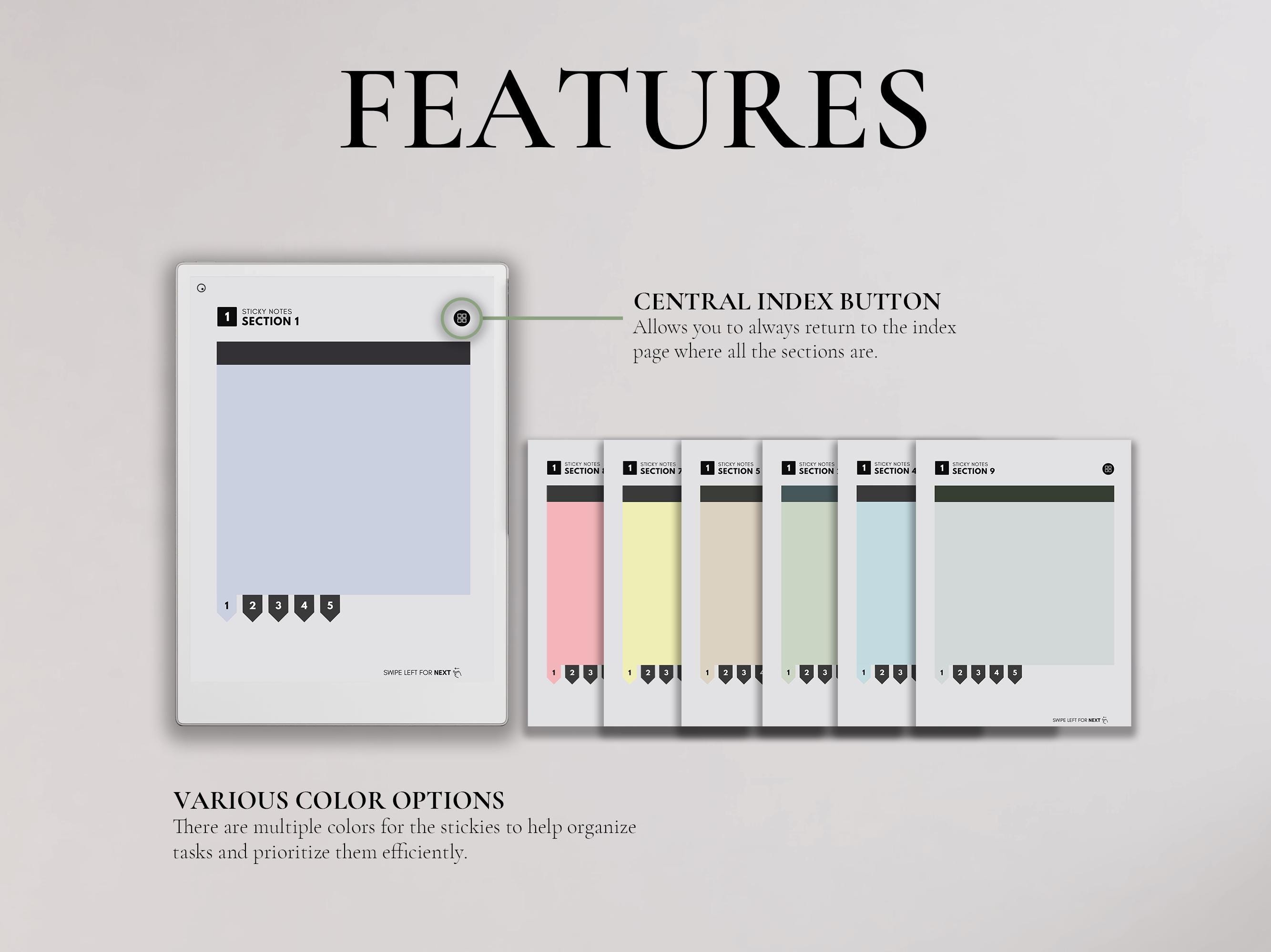 Sticky Note Pages for Remarkable Paper Pro | Digital Post It Notebook ...