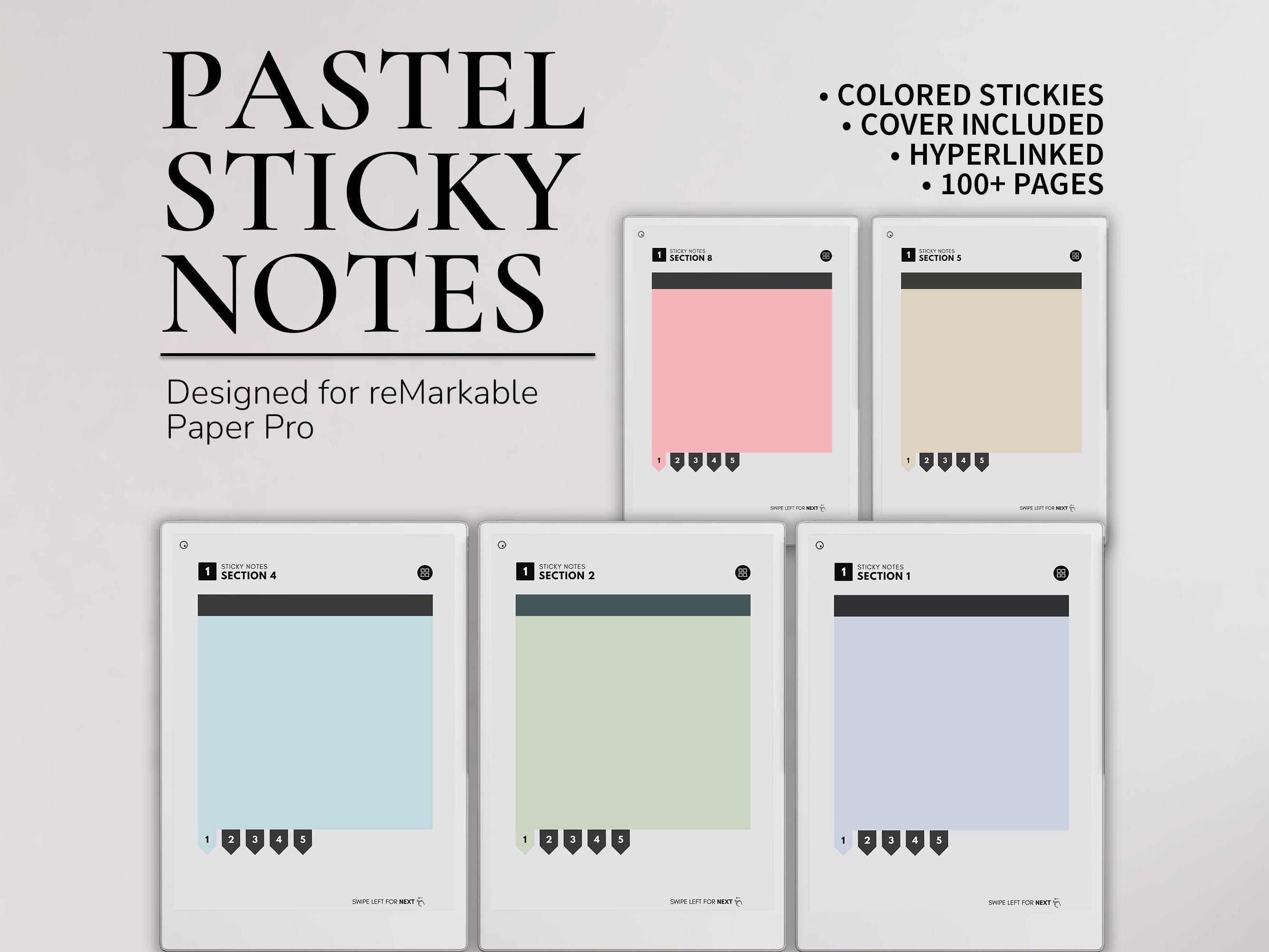 Sticky Note Pages for Remarkable Paper Pro | Digital Post It Notebook ...