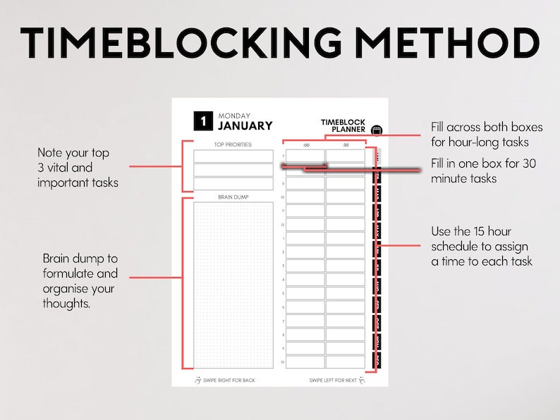 Timeblocking Planner for Remarkable 2 | Productivity Planner | Time ...