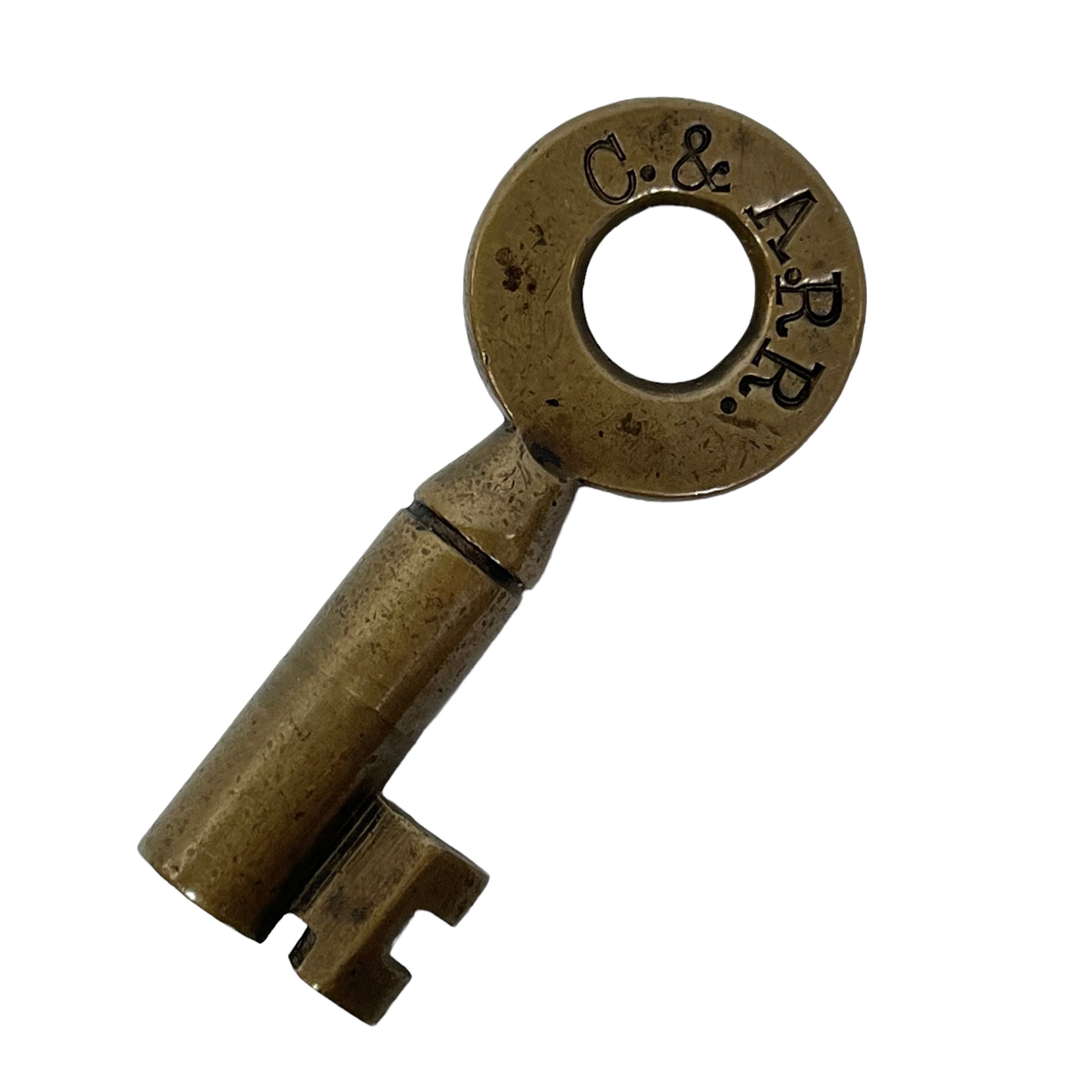 C&A RR Brass Hollow Tapered Barrel Railroad Switch Key • Chicago and ...