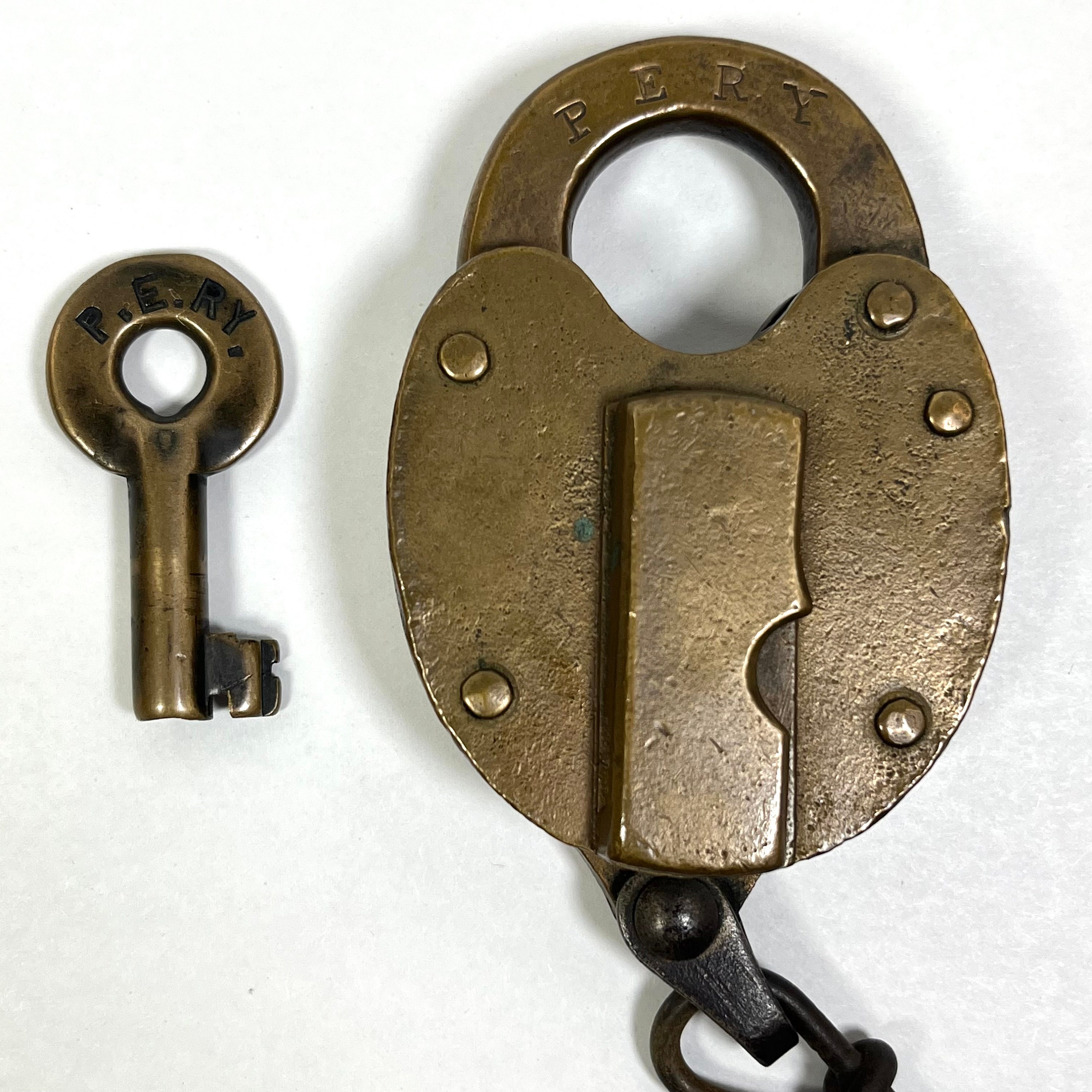 PERY Pacific Electric Railway Brass Railroad Switch Lock and Key Set ...