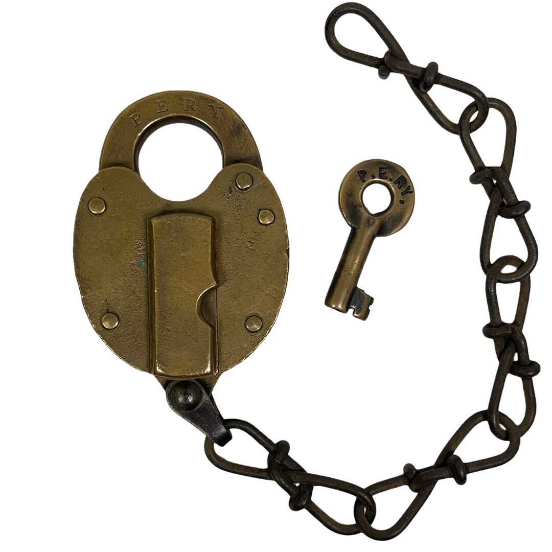 PERY Pacific Electric Railway Brass Railroad Switch Lock and Key Set ...