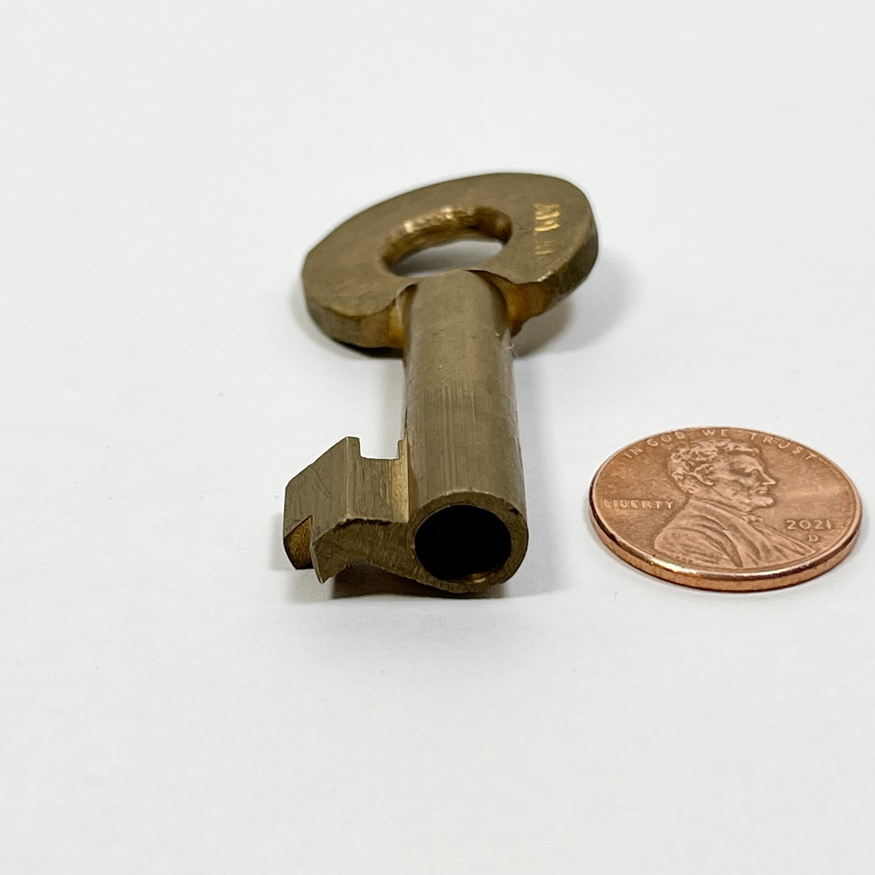 WCRY WC Ry Railroad Key Brass Hollow Barrel • Wisconsin Central Railway ...