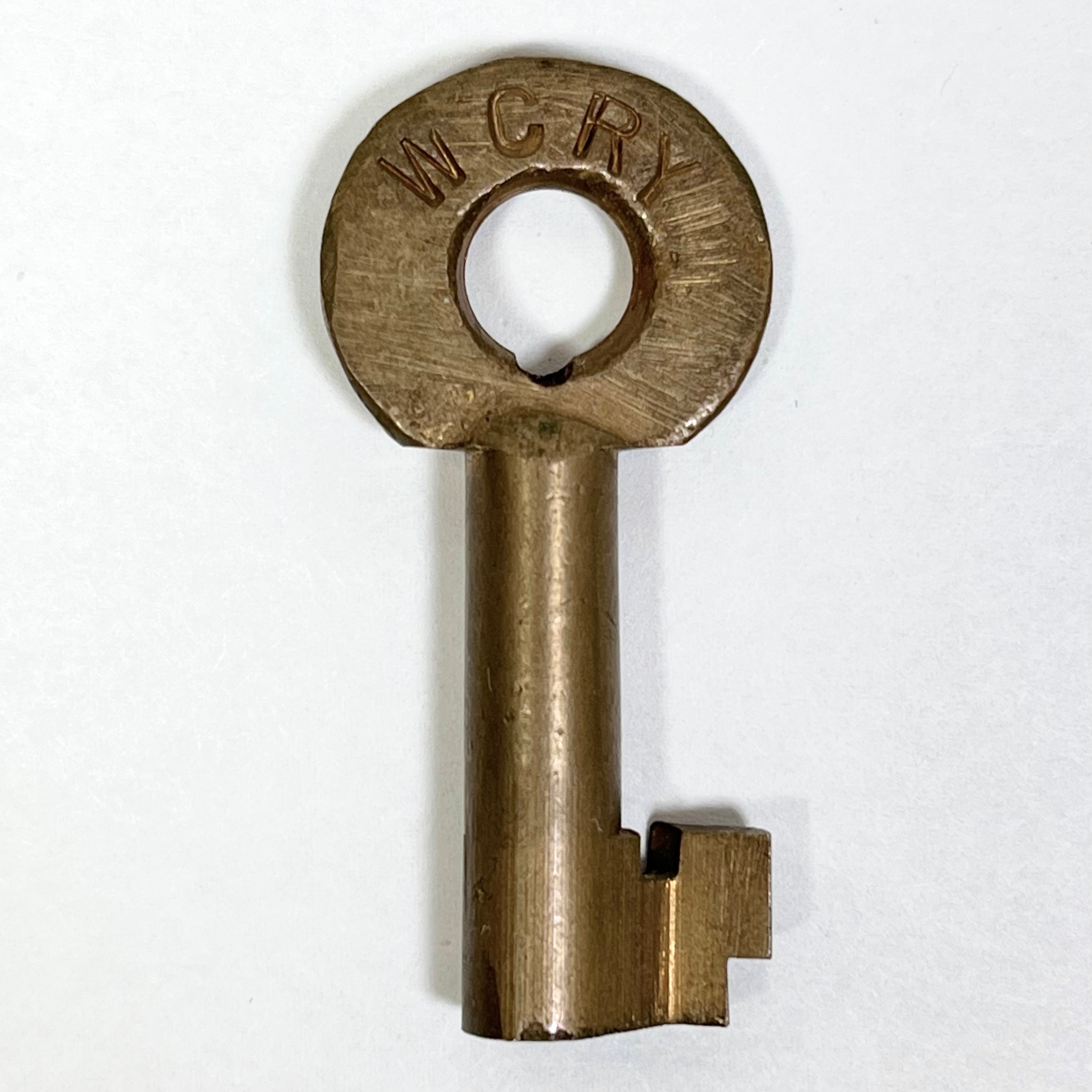 WCRY WC Ry Railroad Key Brass Hollow Barrel • Wisconsin Central Railway ...