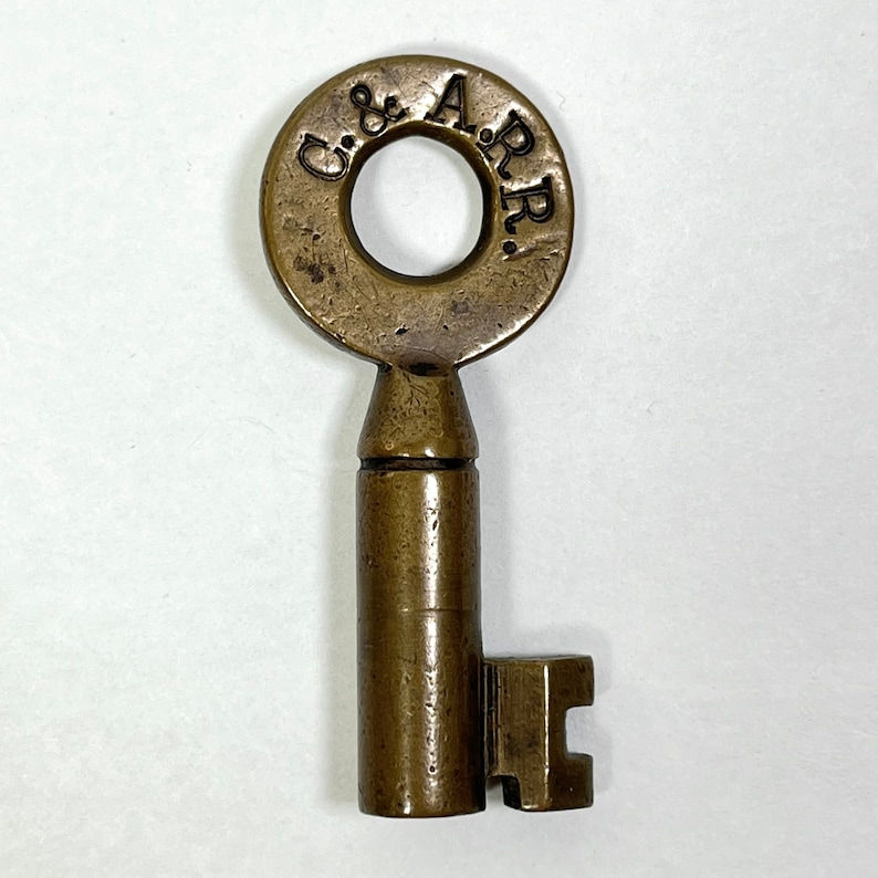 C&A RR Brass Hollow Tapered Barrel Railroad Switch Key • Chicago and ...