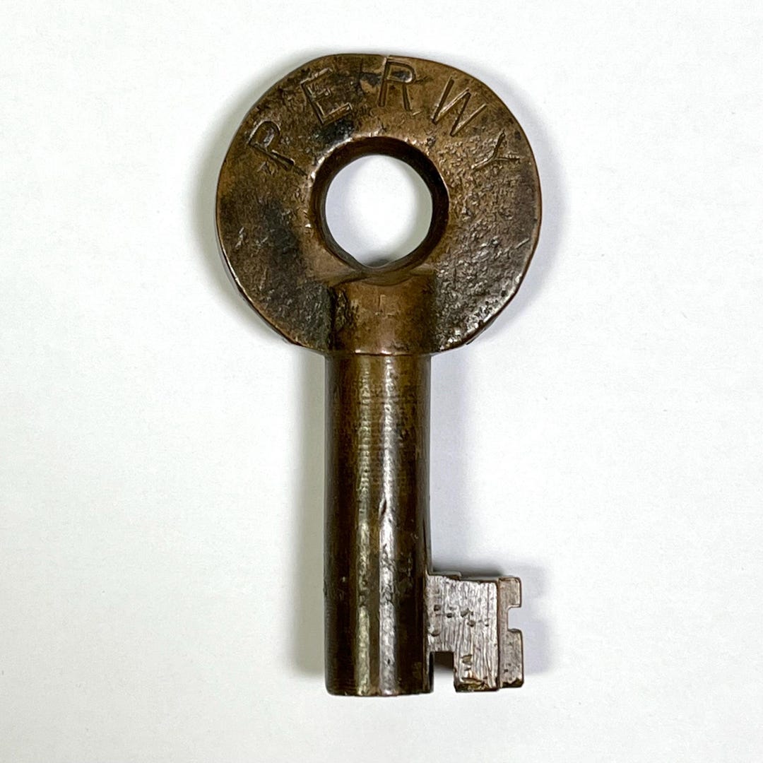 PERWY Pacific Electric Railway Brass Hollow Barrel Railroad Trolley Key ...