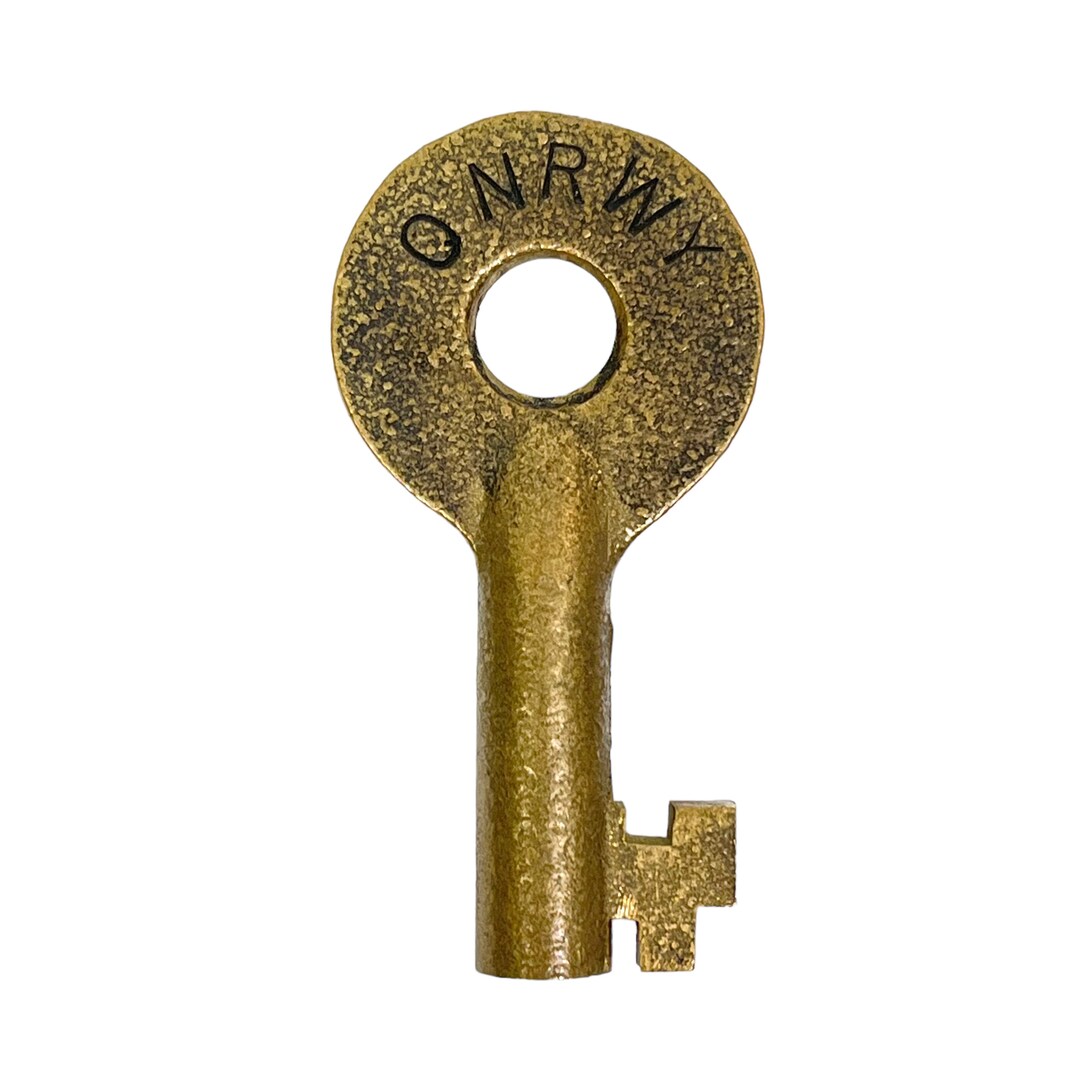 ONRWY Brass Hollow Barrel Railroad Key • Ontario Railway?? • Adlake - Etsy