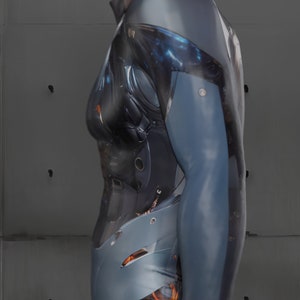 HAUTICO Cyborg Performance Costume for Men (customizable), Rave Party Outfit Men, Halloween ...