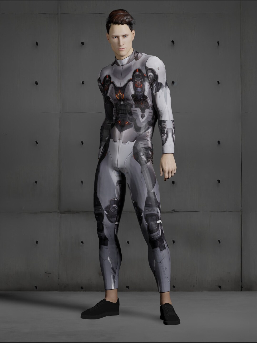 Superhero Cyber Armor Costume Men, Rave Costume Men, Carnival Bodysuit ...