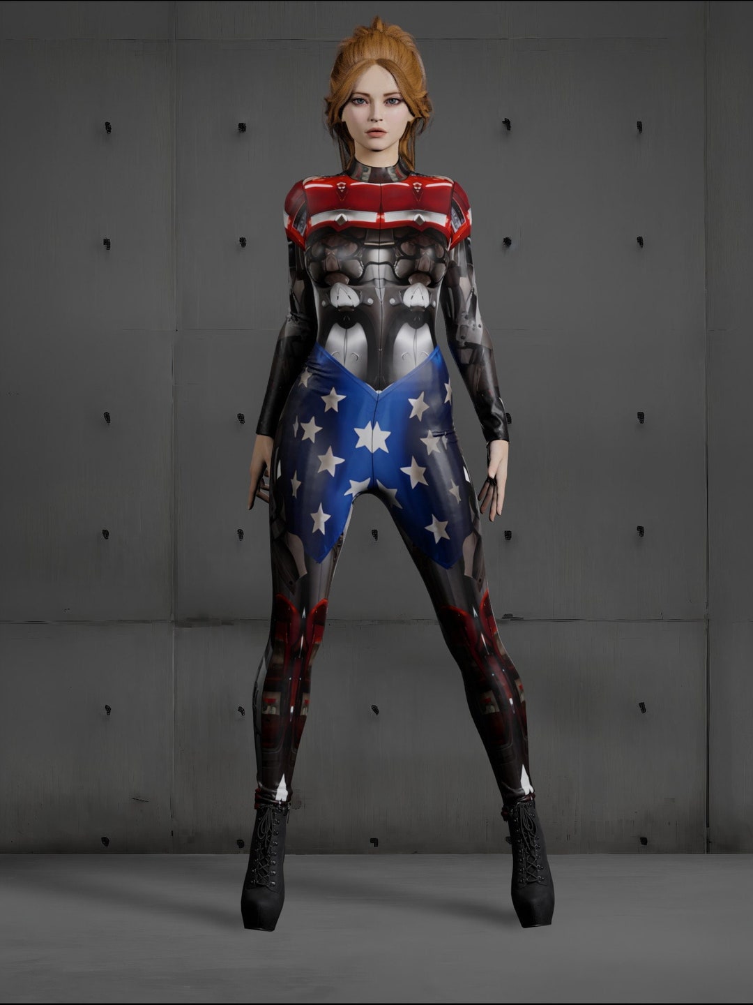 Stars & Stripes American Flag Costume, Fantasy Armor Bodysuit - Etsy