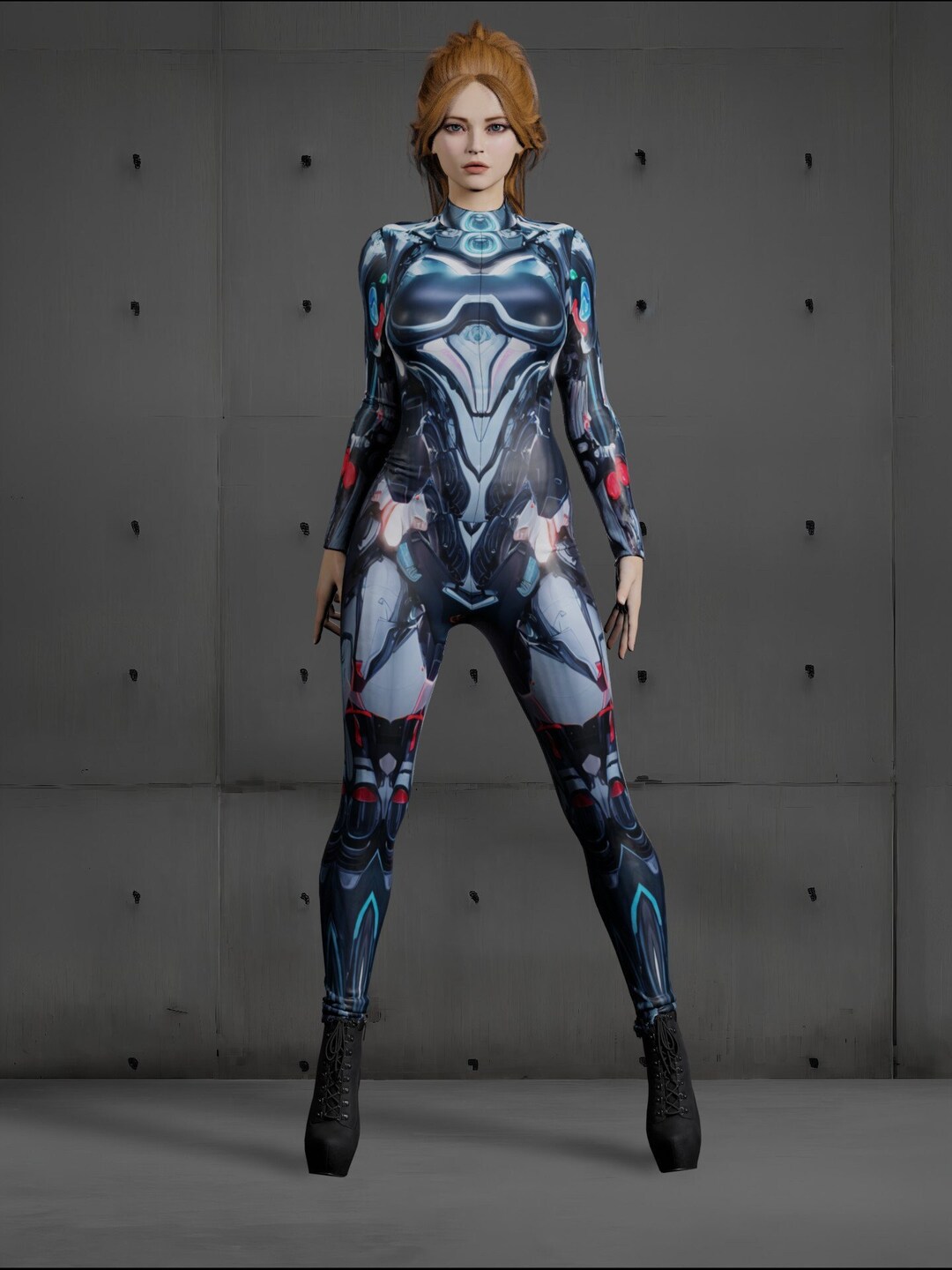 Blue Armor Cyborg Costume, Cyberpunk Rave Outfit, Robot Cosplay - Etsy