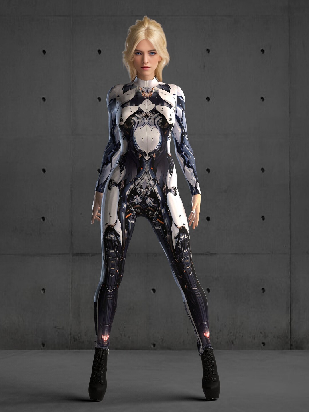 Alien Cyborg Armor Bodysuit, Robotic Costume, Performance Clothing - Etsy