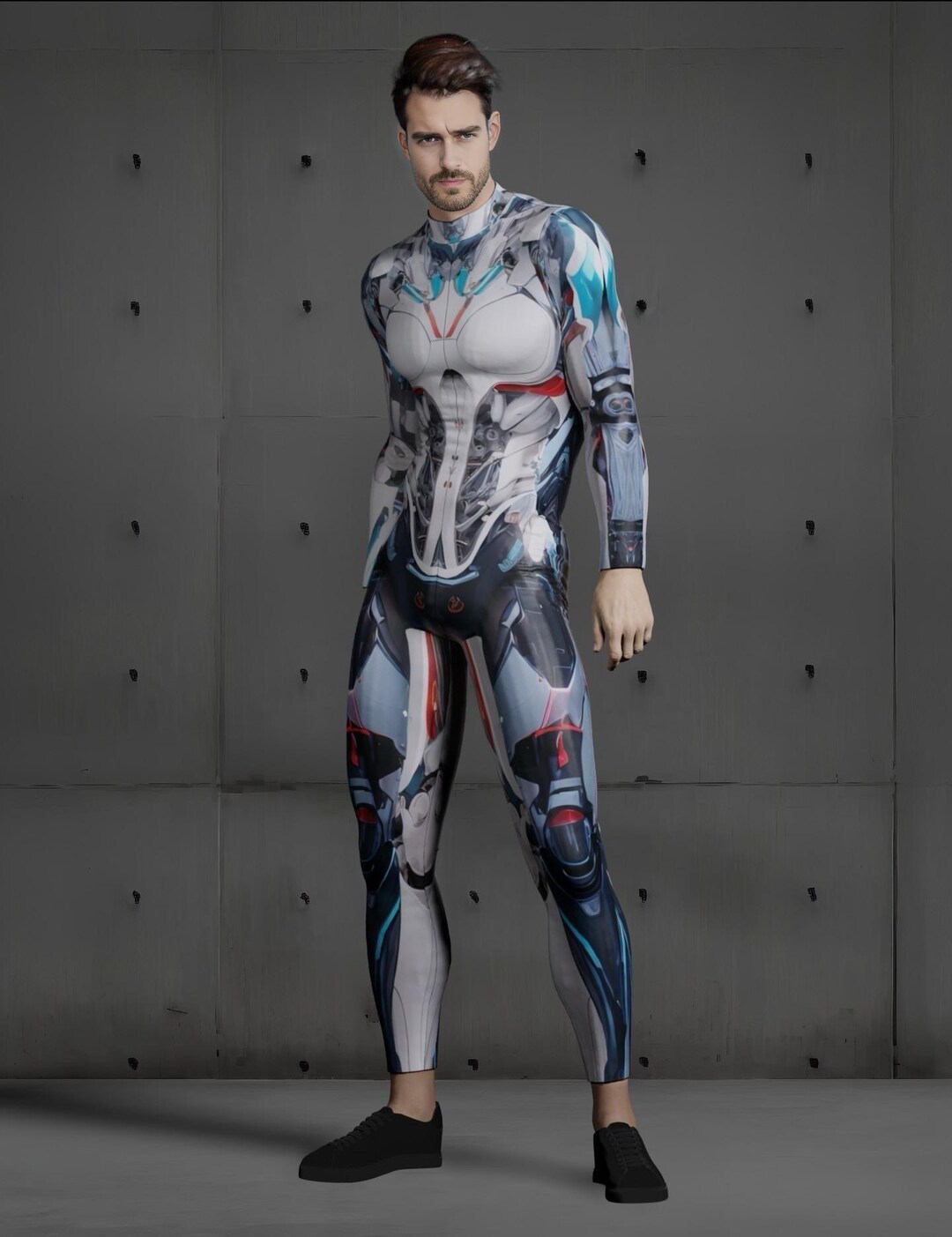 Robot Costume for Men, Rave and Festival Bodysuit, Cyber Skeleton ...